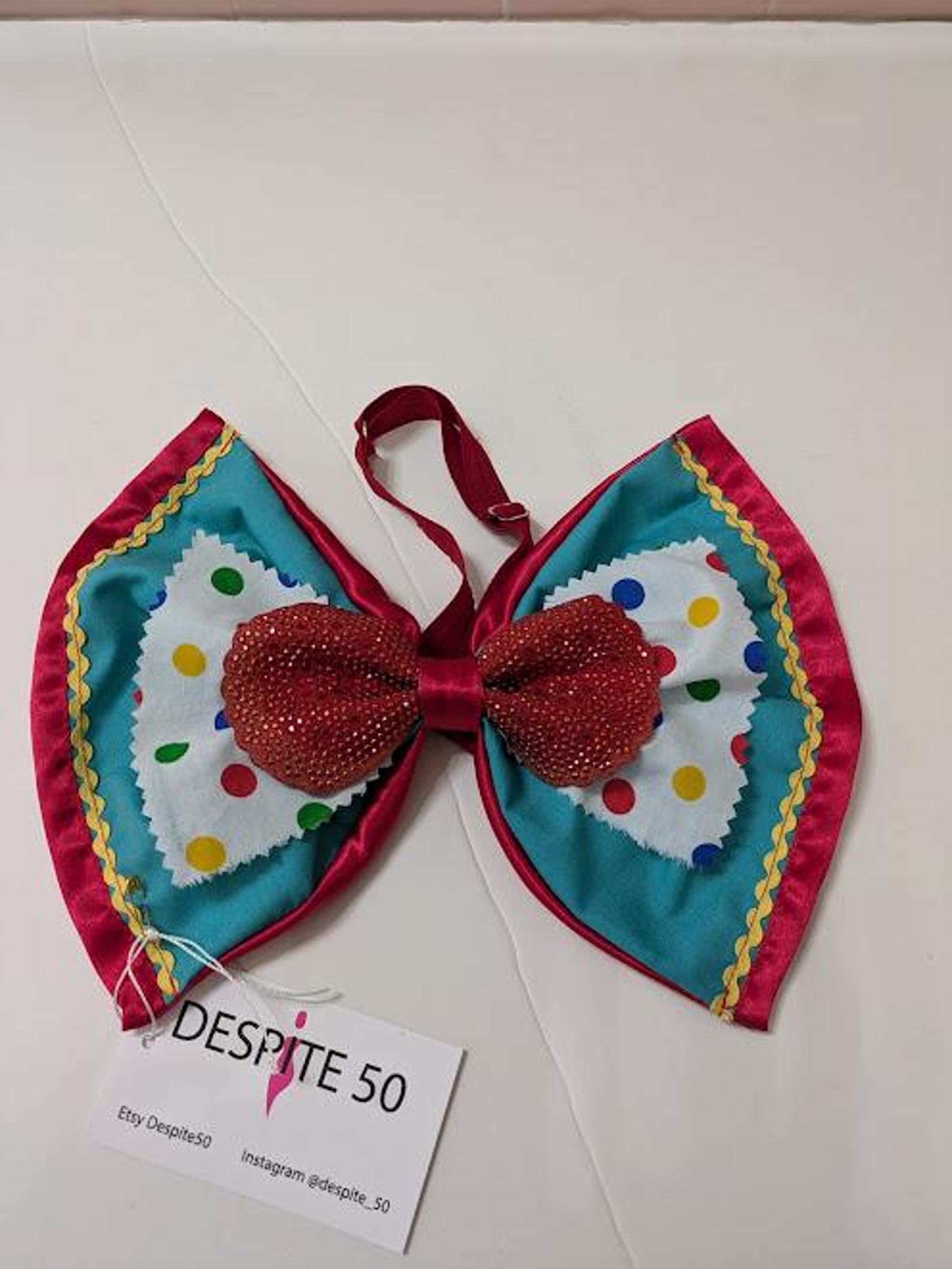 Extra Large Clown Bow Tie, Vintage Oversize Clown Bow Tie, Colorful Bow ...