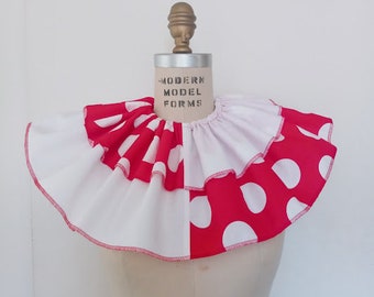 Detachable Clown Collar, Yellow With Multicolor Polka Dot Clown Collar ...