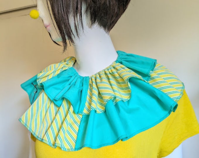 Striped/polka Dot Detachable Clown Collar, Removable Black and White Clown Collar, Cosplay ...