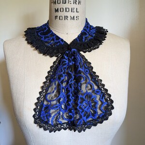 Detachable Vintage Royal Blue Lace Collar, Vintage Style, Victorian ...