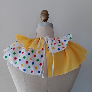 Detachable Clown Collar, Yellow With Multicolor Polka Dot Clown Collar ...