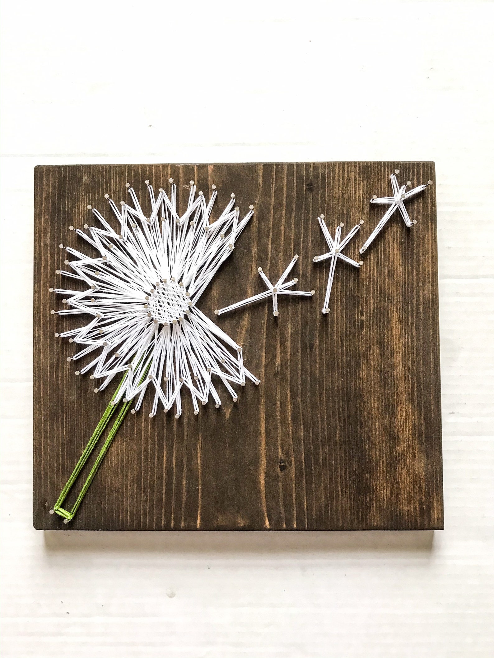 Dandelion String Art Dandelion Wall Art Flower Wall Decor | Etsy