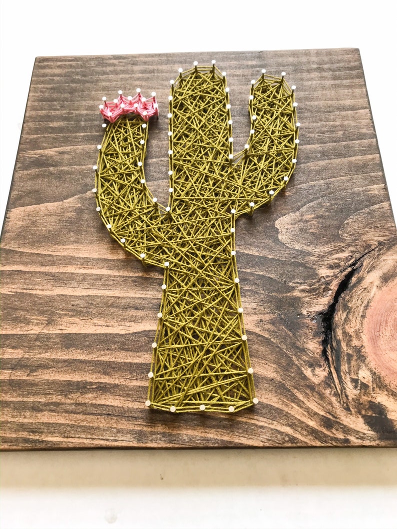 Cactus succulent string art saguaro cactus Arizona cactus | Etsy