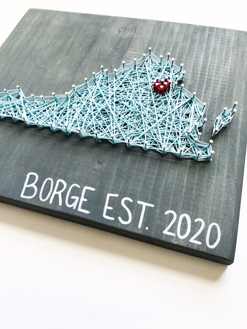 Virginia String Art Virginia Sign Virginia State - Etsy