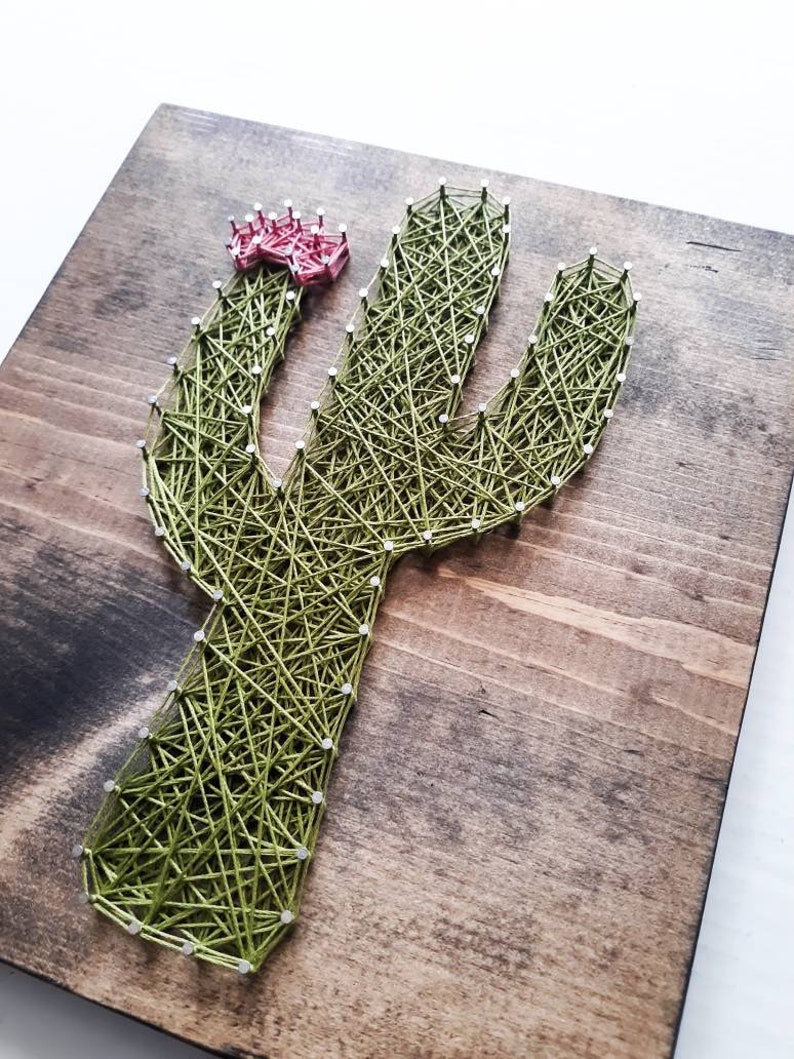 Cactus succulent string art saguaro cactus Arizona cactus | Etsy