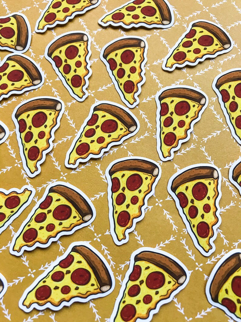 Pizza Sticker Pizza Decal Traditional Tattoo Pizza Art Etsy