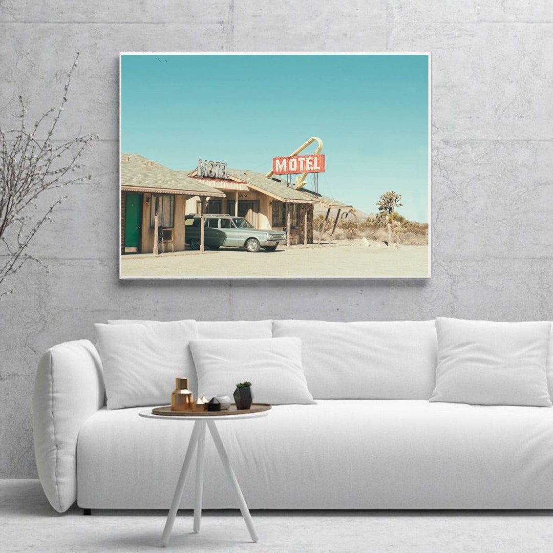 Motel Art Print, Retro Motel, Wall Art Print, Desert Wall Art ...