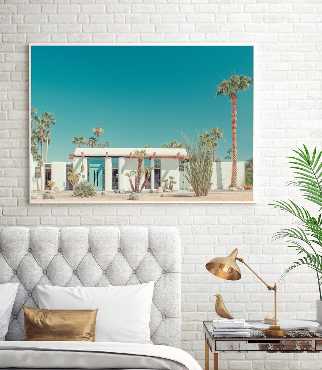 Palm Springs Artwork, California Decor, Palm Tree, Spanish Architecture ...
