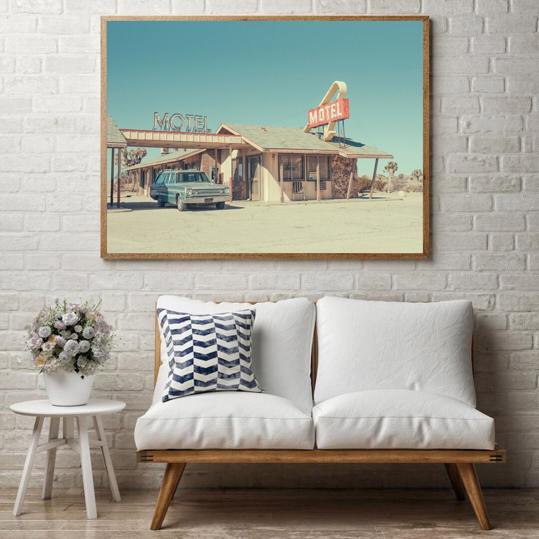 Desert Motel Print, Americana Photography, Desert Wall Art, Classic ...