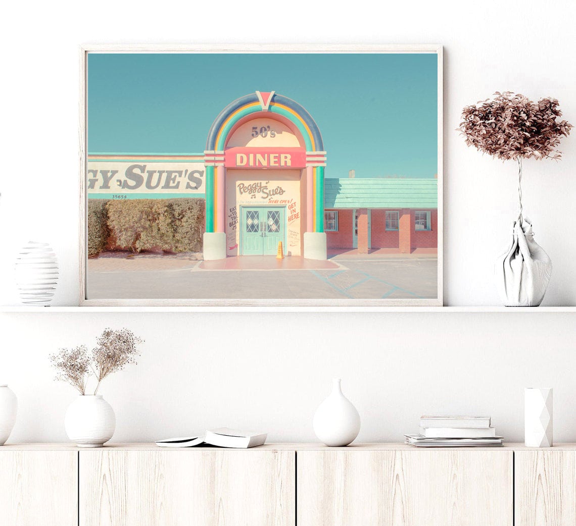 Retro Diner Print, Peggy Sue Diner, 50s Diner, Diner Wall Art ...