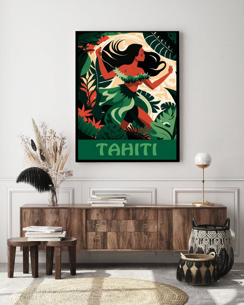 Tahiti Poster French Polynesia Poster Tahitian Dancer - Etsy