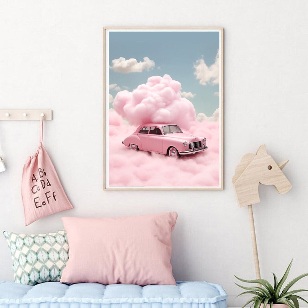 Pink Cadillac Surreal Art Print: Abstract Car Poster (digital Download ...