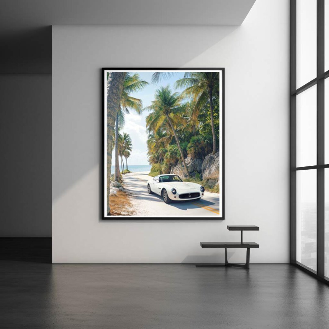Sports Car Print, Luxurious Car, Wall Art, Car Photography, Tropical ...