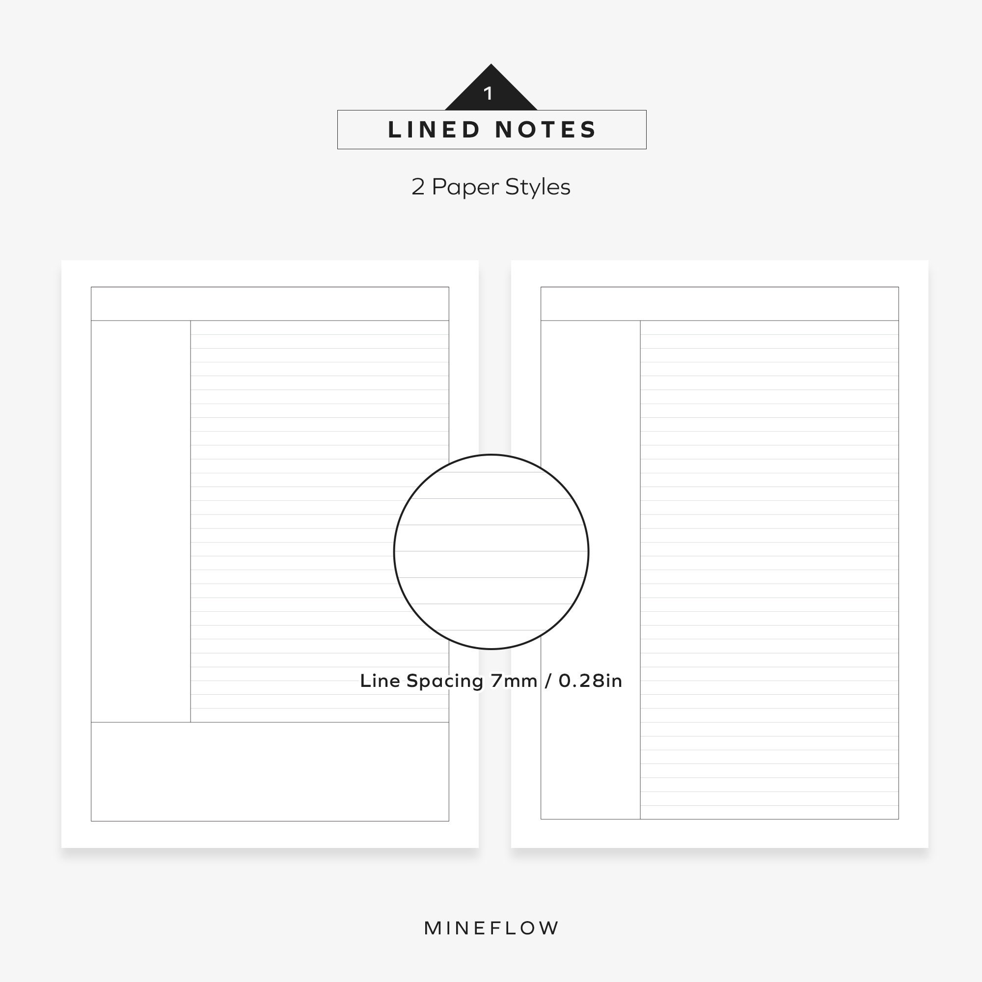 Pintable Cornell Notes Set - Lined, Grid / A4 and US Letter Size Notes ...