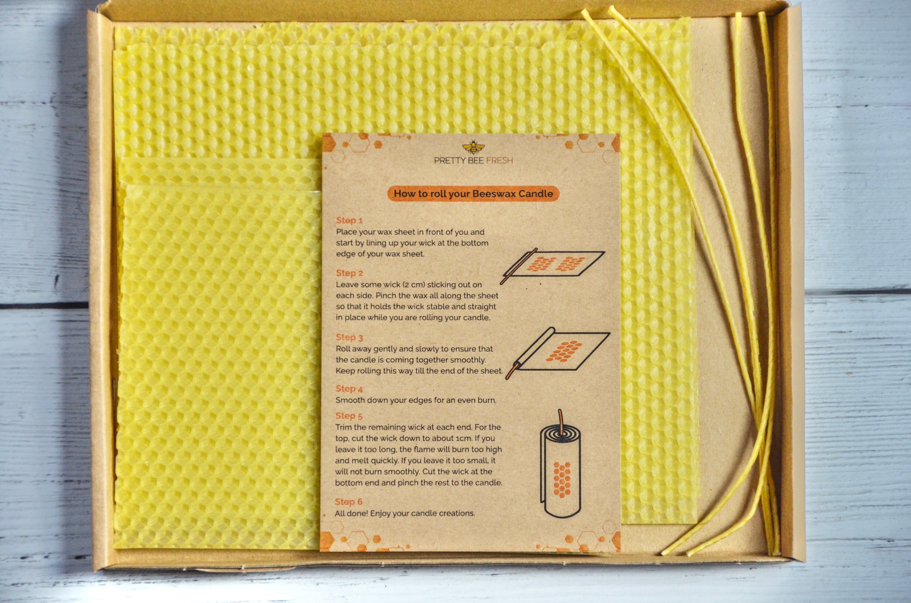 Beeswax Candle Rolling Kit - Etsy UK