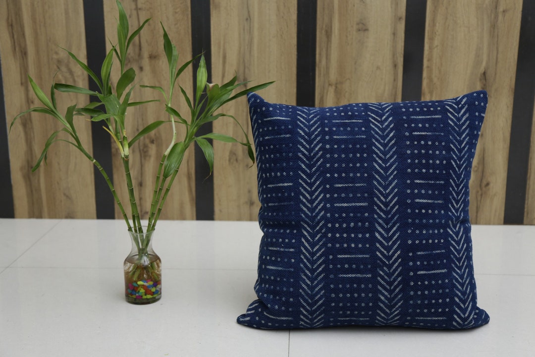 African Style Mudcloth Pillow Cover Handloom Thick Rug Cushion Cover ...