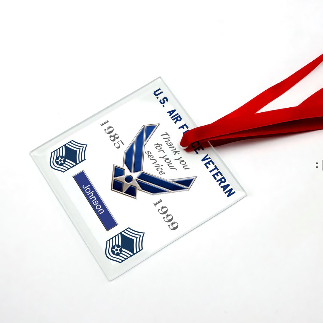 Personalized USAF Veteran Frosted Glass Ornament - Gift for Him - Gift ...