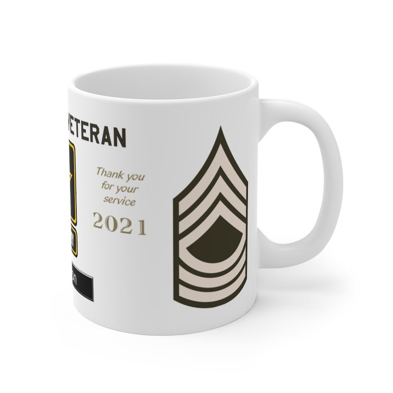 Personalized US Army Veteran Coffee Mug: Custom Rank & Service Dates - Etsy