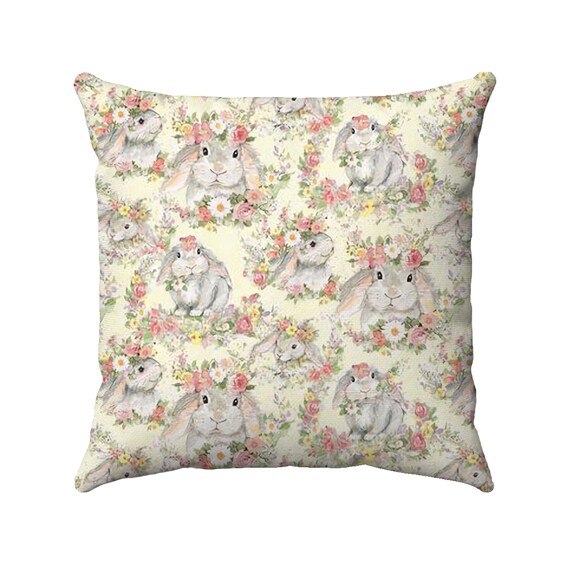 Spring Bunnies Pillow Susan Winget Fabric Easter Throw | Etsy