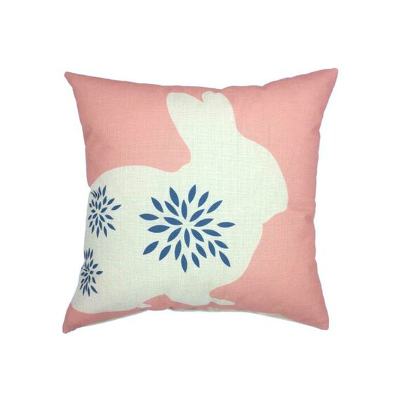 Pink Bunny Pillow Floral Bunny Nursery Decor Pink | Etsy