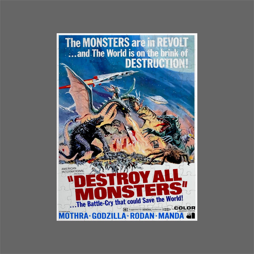 Godzilla Jigsaw Puzzle - 1968 Godzilla Destroy All Monsters Jigsaw ...