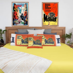 Mothra Queen Size Pillowcase - 1961 Mothra Movie Poster Pillowcase ...