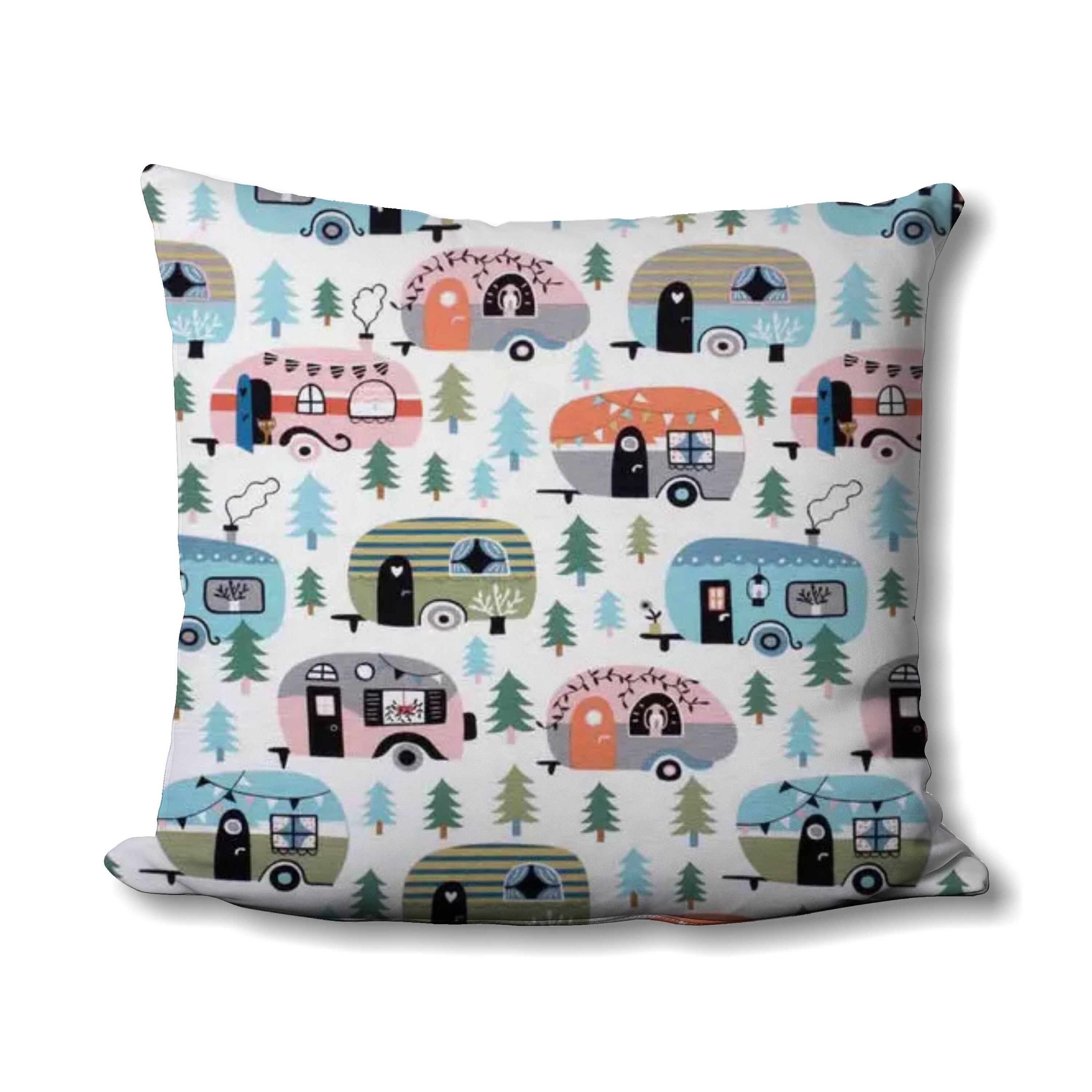 Happy Campers Pillow Vintage RV Campers Pillow Cover | Etsy