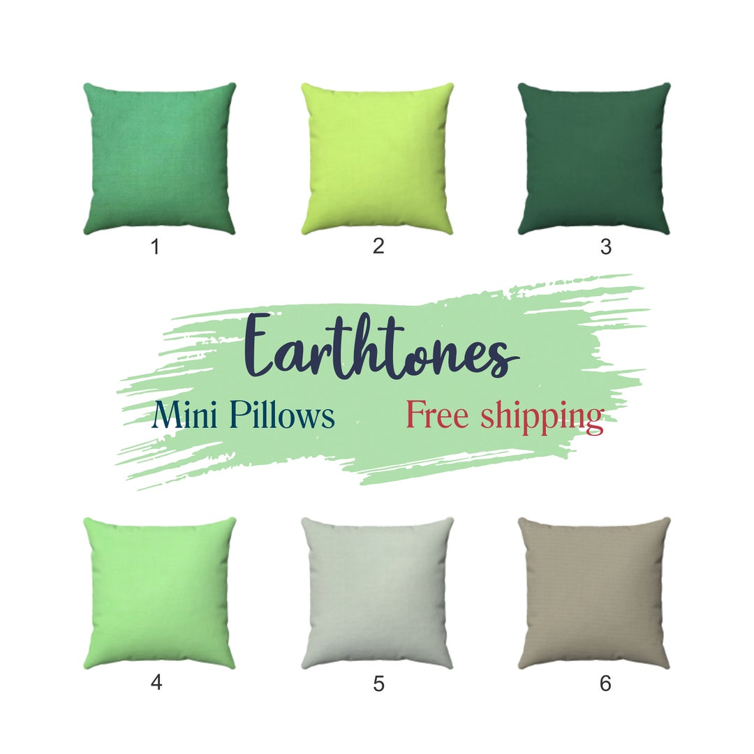 Earth Tones Mini Pillows Earth Tone Colors Solid Greens and Browns ...