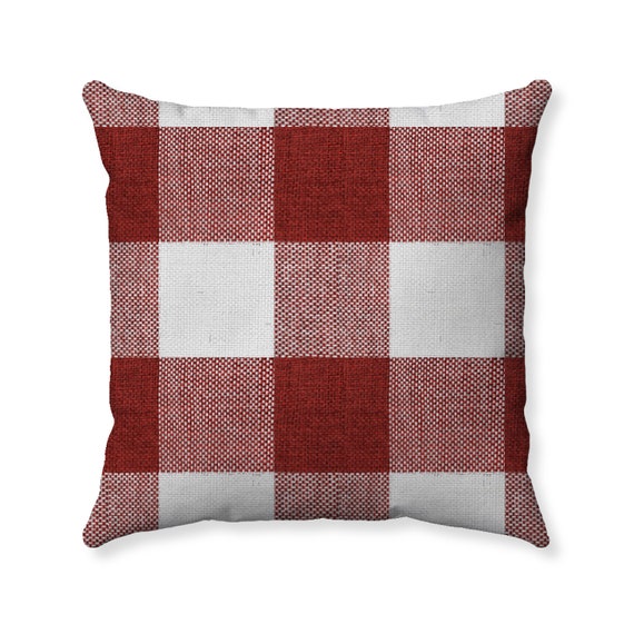 Red Buffalo Check Plaid Pillow Cover Farmhouse Home Decor - Etsy