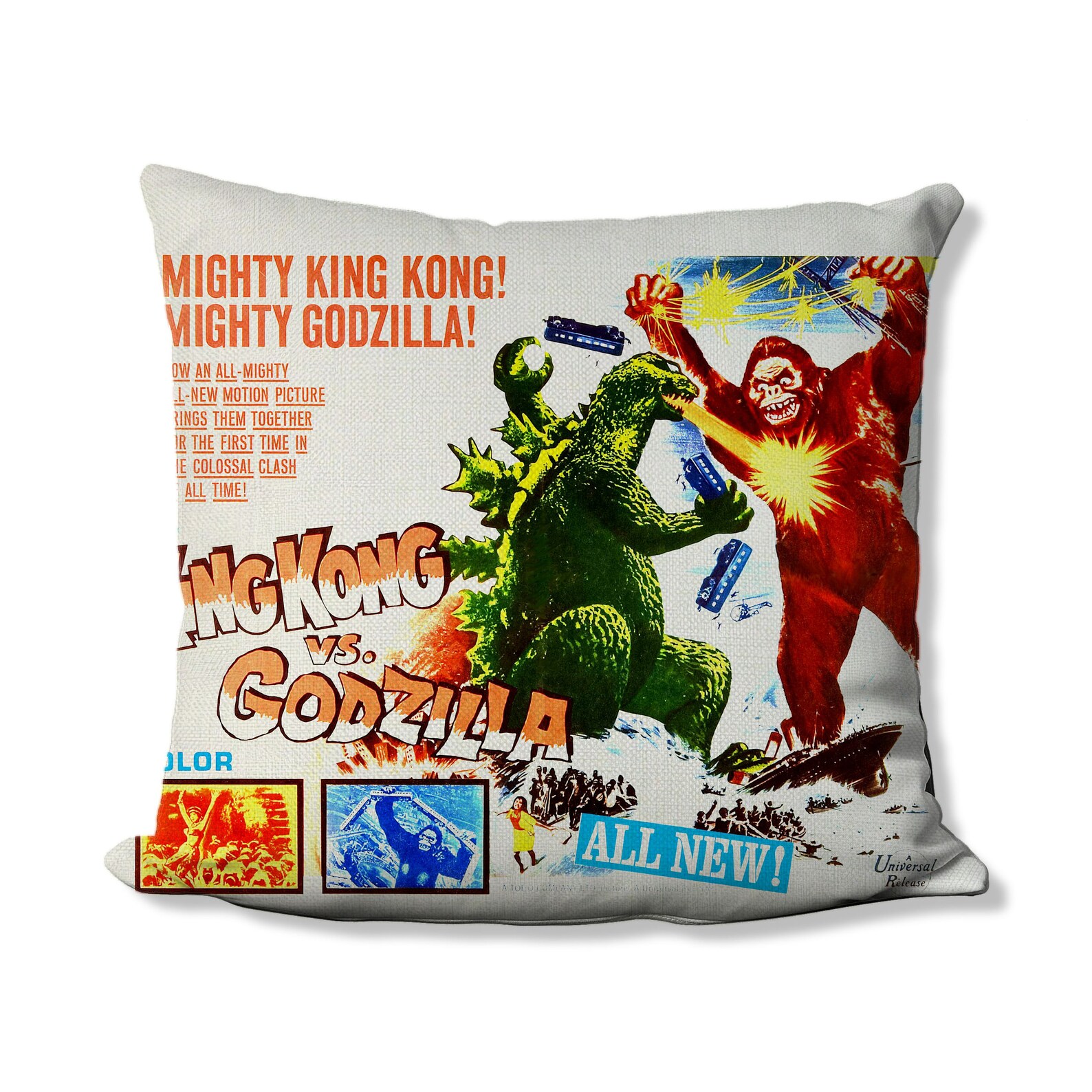 1962 King Kong vs. Godzilla Movie Poster Throw Pillow Gifts | Etsy