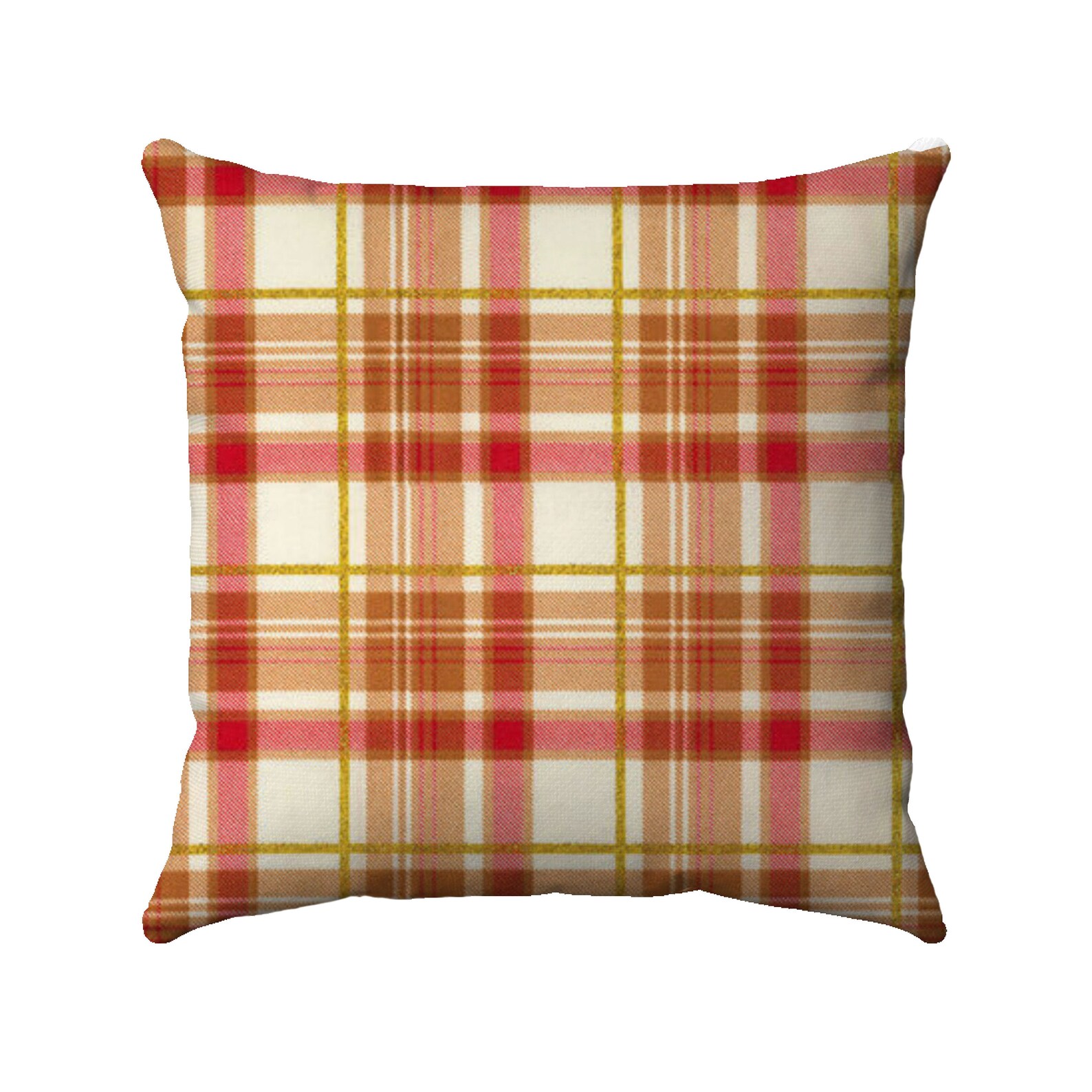 Harvest Gold Plaid Pillow Festive Fall Decor Plaid Pillow - Etsy