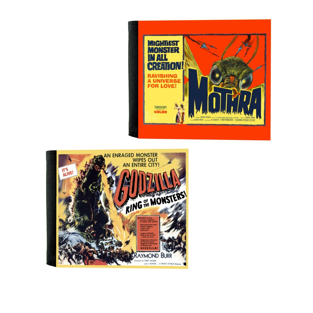 Godzilla & Mothra Movie Poster Nylon Bi Fold Wallet - Etsy