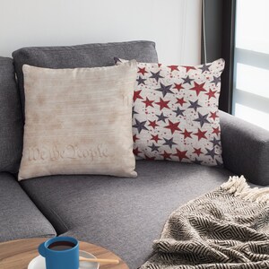 Constitution Stars Pillow Cover - Patriotic Pillow Cover - Memorial Day ...