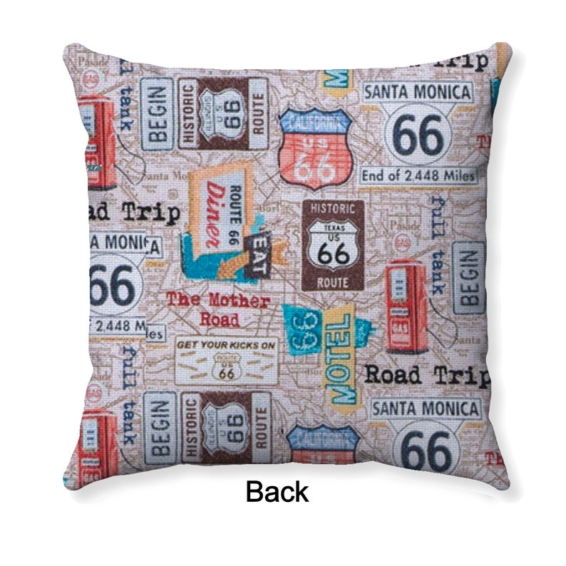 Route 66 Throw Pillow Cover: Retro Highway Signs, Mancave Decor - Etsy