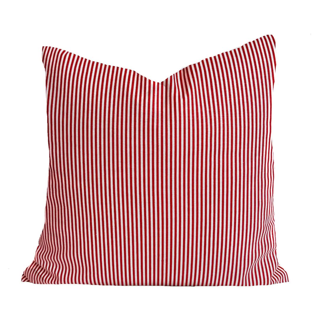 Red and White Striped Pillow - Micro-striped Pillow Cover - Candy ...