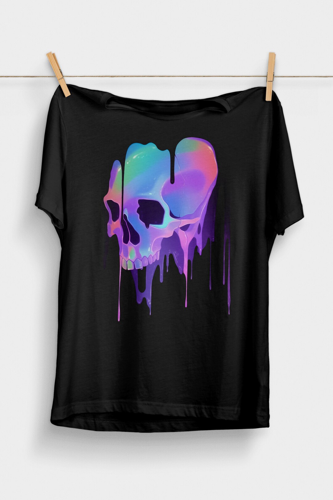 Weirdcore Melting Skull T-shirt | Psychedelic Trippy Clothing ...