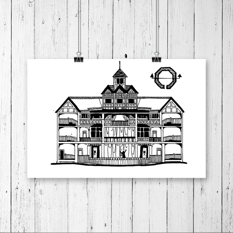 Shakespeare Globe Theatre 8x10 Art Print London Art Print Globe Theater ...