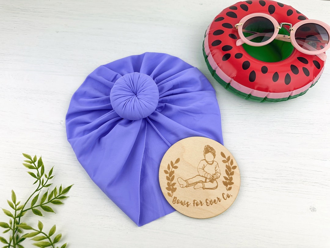 Lilac Swim Turban Bow Turban Sun Hat Baby Headwrap Beach Wear Infant ...
