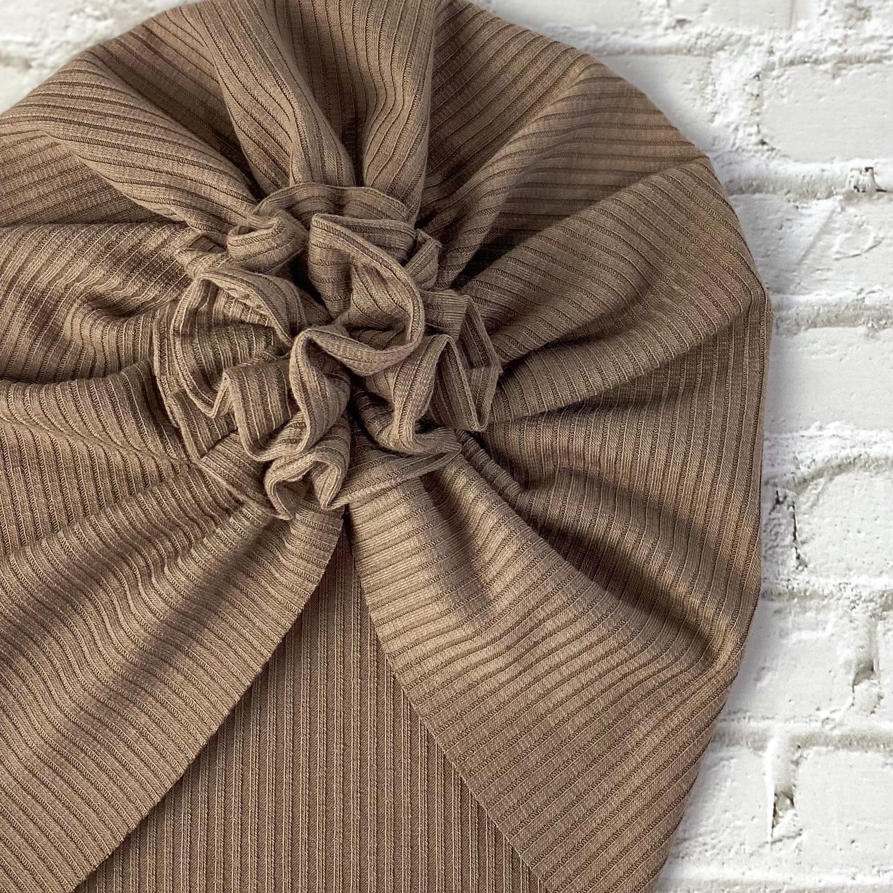 Skinny Ribbed Latte Turban Top Knot Newborn Hat Headwrap | Etsy