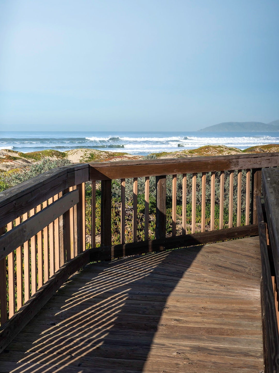 Beach Walking Path Print, Wooden Walking Path to the Beach on a Sunny ...