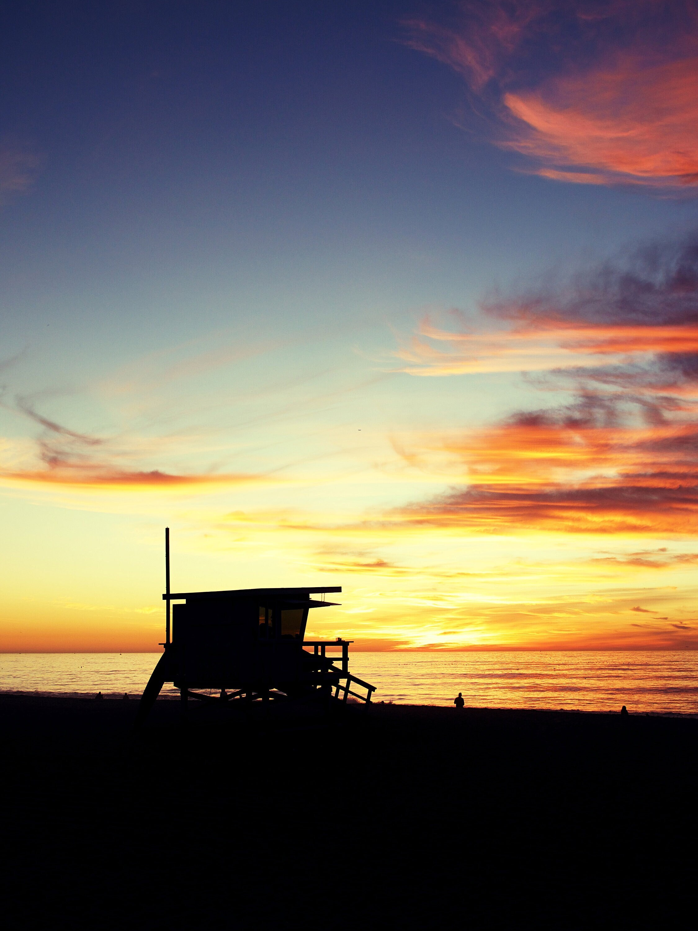 Lifeguard Tower Print, Redondo Beach Lifeguard Tower at Sunset, Redondo ...