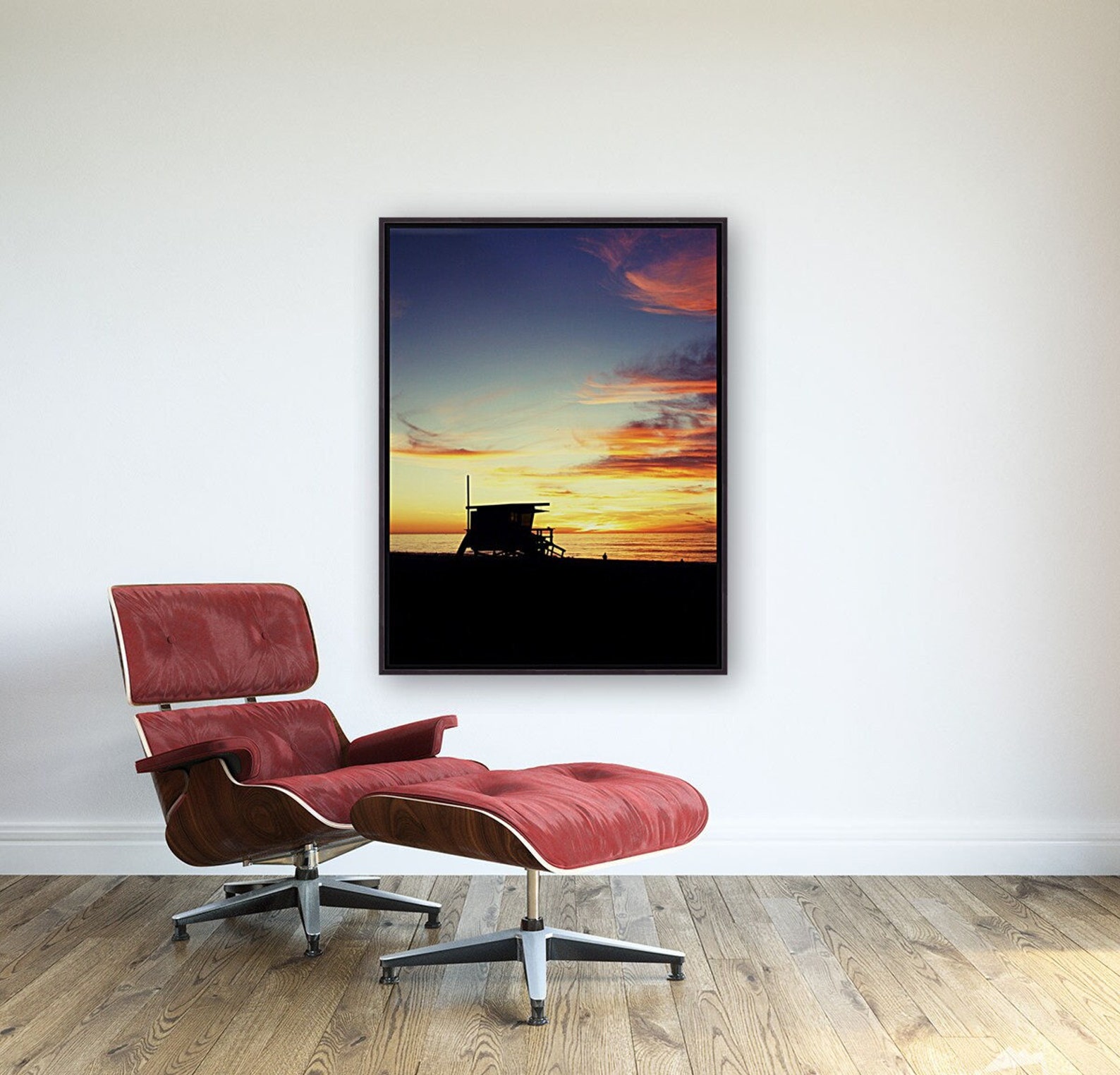 Lifeguard Tower Print, Redondo Beach Lifeguard Tower at Sunset, Redondo ...