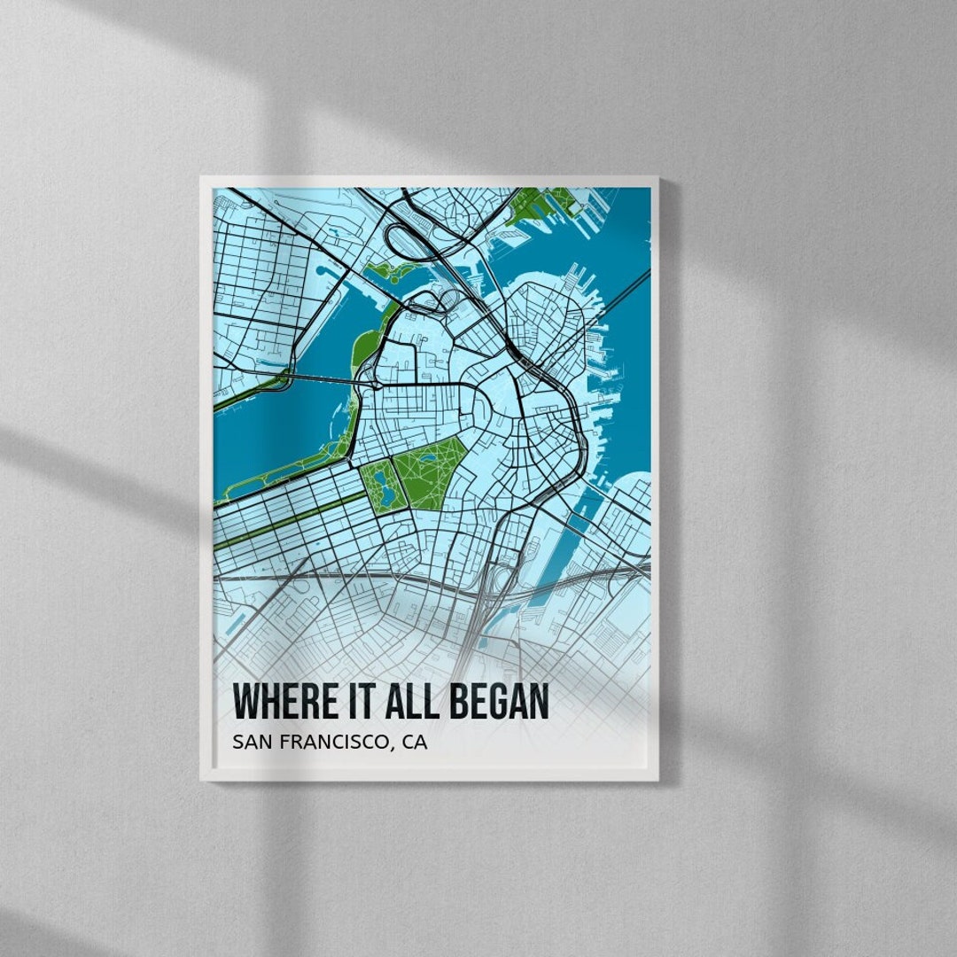 Custom City Map - Custom Framed Poster With a Significant Location ...