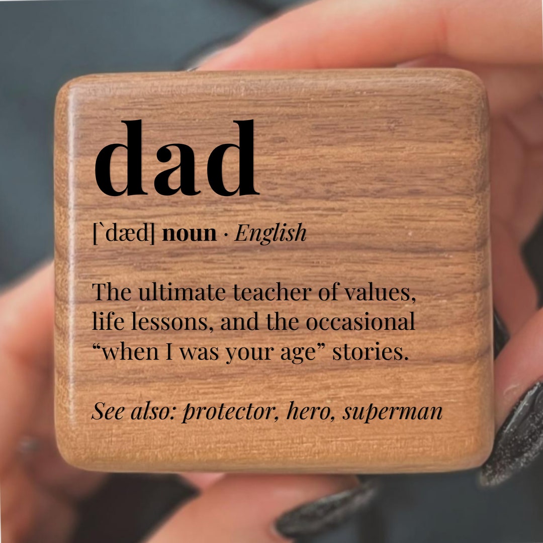 Dad Dictionary Definition Engraved Music Box | Personalized Wooden ...