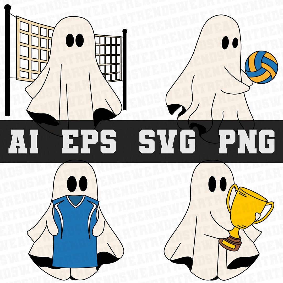 Volleyball Ghost Halloween, Ghost Halloween Svg, Ghost Halloween Png ...