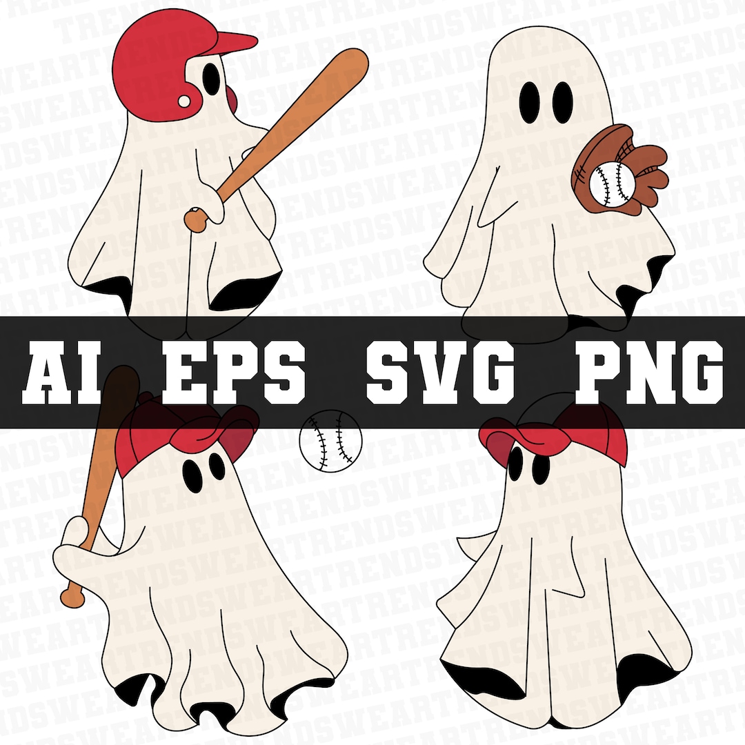 Baseball Ghost Halloween, Ghost Halloween Svg, Ghost Halloween Png ...