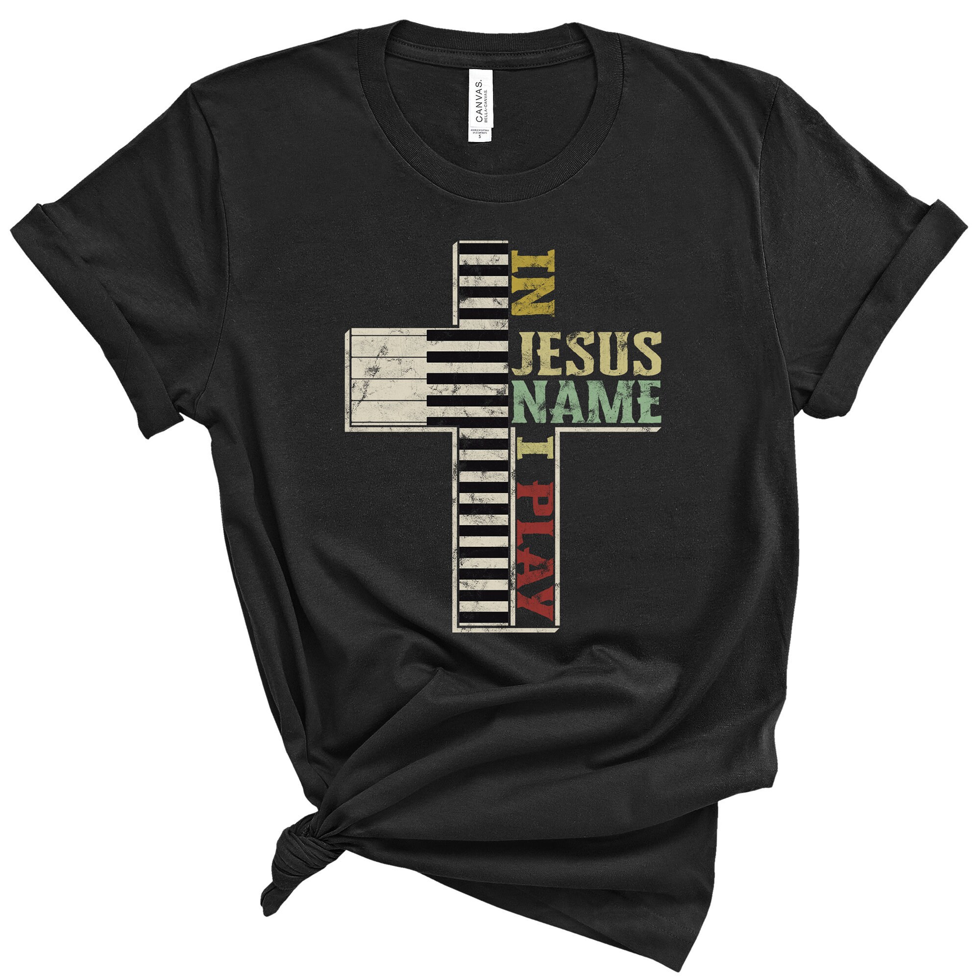 In Jesus Name I Play Shirt, Christian Music Shirt, Jesus Tshirt, Piano ...