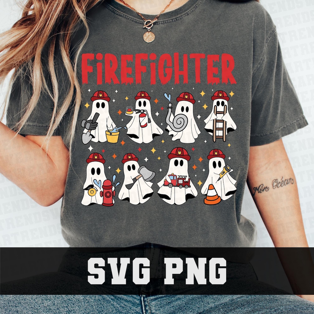 Firefighter Svg, Firefighter Svg Bundle, Firefighter Ghost, Ghost Png ...