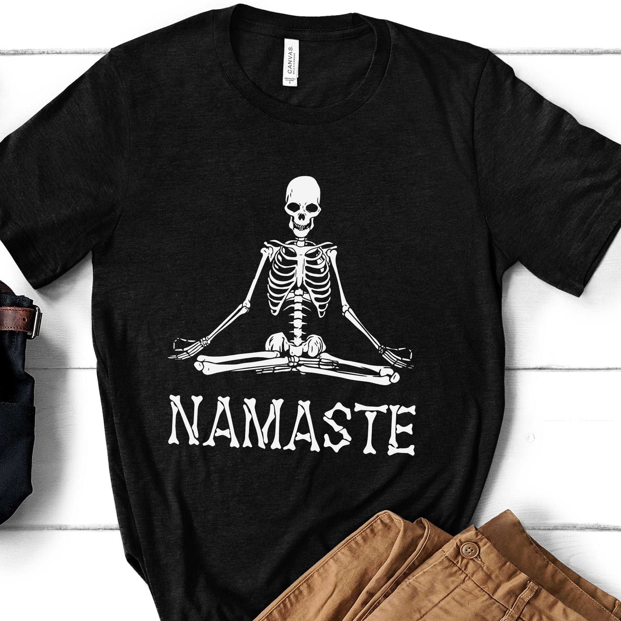 Namaste Skeleton Chakra Mandala Shirt Yoga Halloween Shirt | Etsy