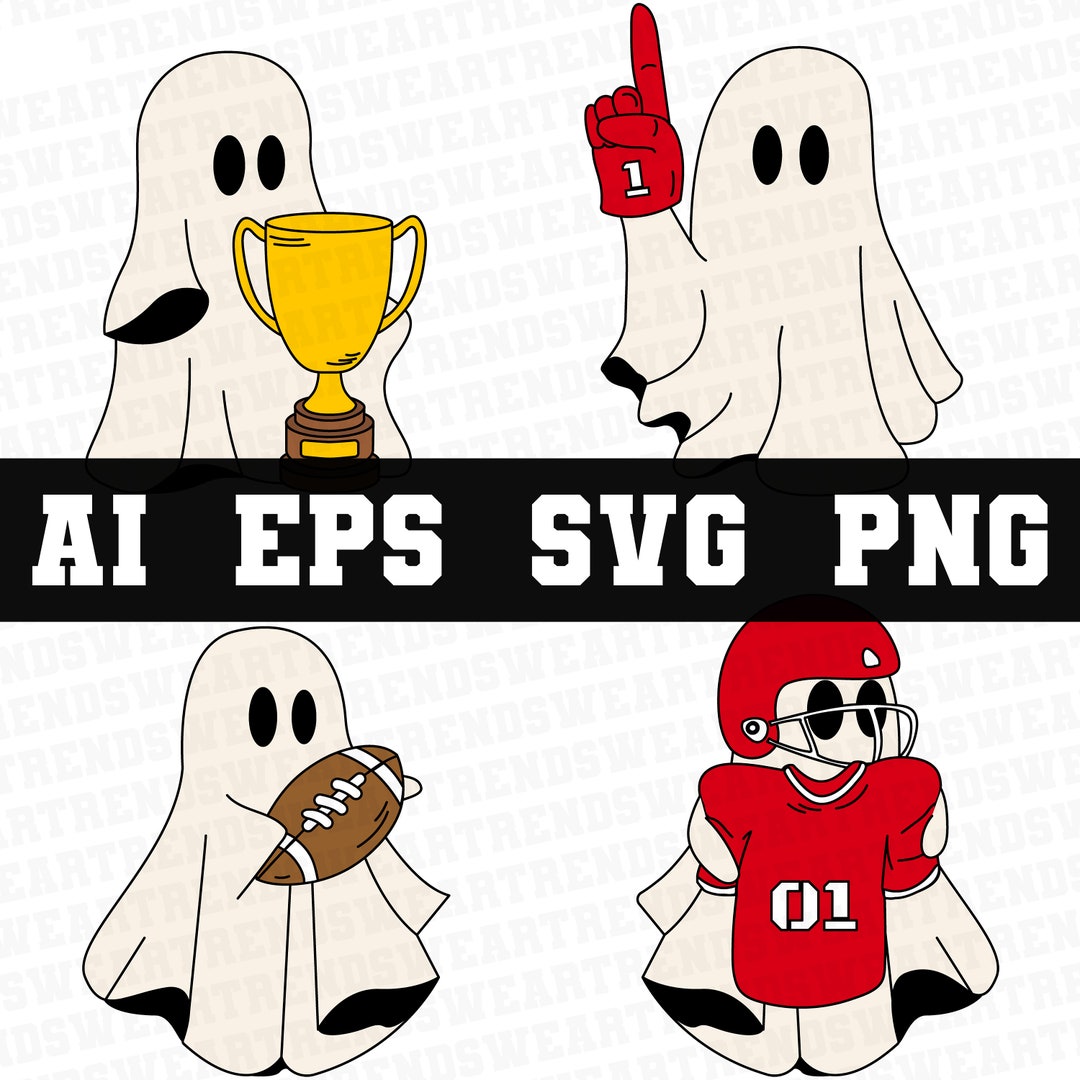 American Football Ghost Halloween, Ghost Halloween Svg, Ghost Halloween ...